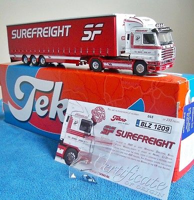 1:50 Irish Tekno truck SUREFREIGHT Scania 143m V8 450 + Curtain